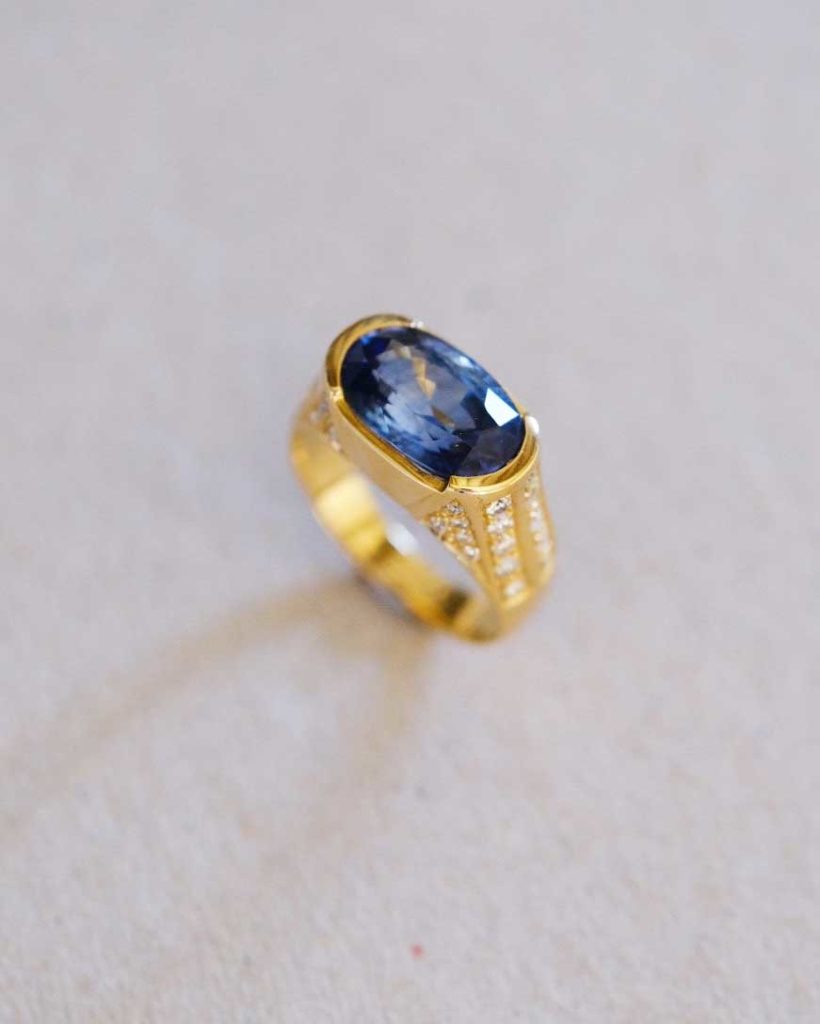 Leyser 18k Gold Sapphire Diamond Ring - Leyser